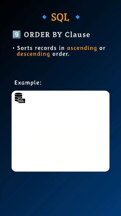 9 Order By Clause In Sql Sql Sqlserver Sqlqueries Shorts Youtube