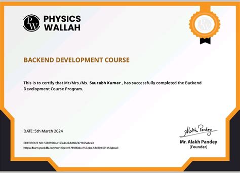 Saurabh Kumar On Linkedin Pwskills Backenddevelopment Certification