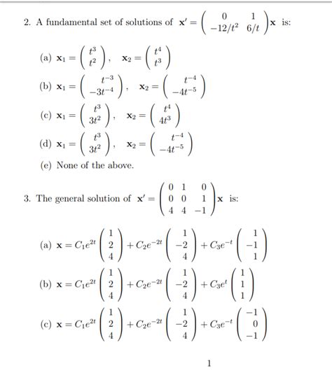 Solved A Fundamental Set Of Solutions Of X X Chegg Com