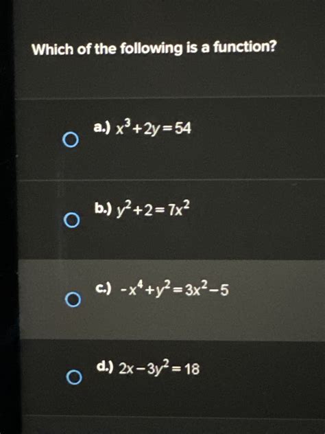 Solved Which Of The Following Is A Functionwhich Of The