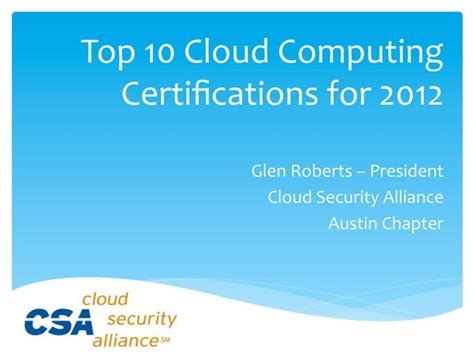 top 10 cloud computing certifications ppt