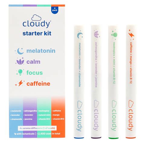 Cloudy Melatonin Caffeine Calm Diffuser Natural Zero Nic Aromas