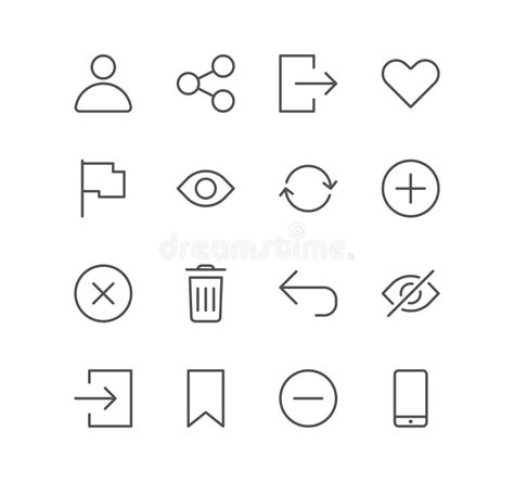 Set Of Interface And Related Icons Stock Vector Illustration Of