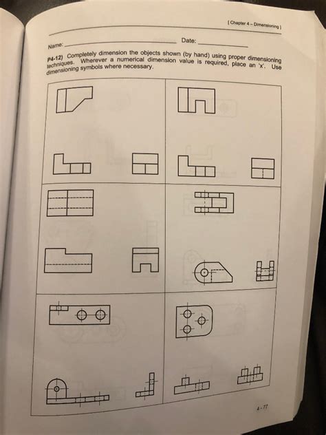 Solved P Completely Dimension The Objects Shown By Chegg