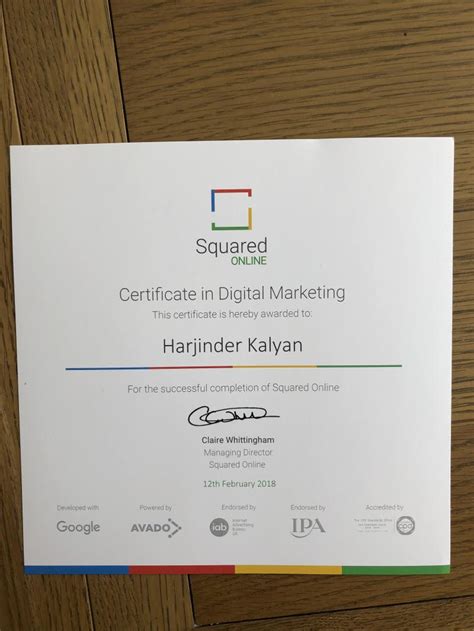 Harj Kalyan On Linkedin Delighted To Have Successfully Completed Squared Online Back In February
