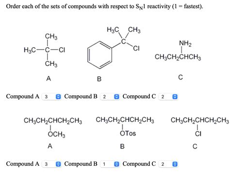 Solved Order each of the sets of compounds with respect to | Chegg.com