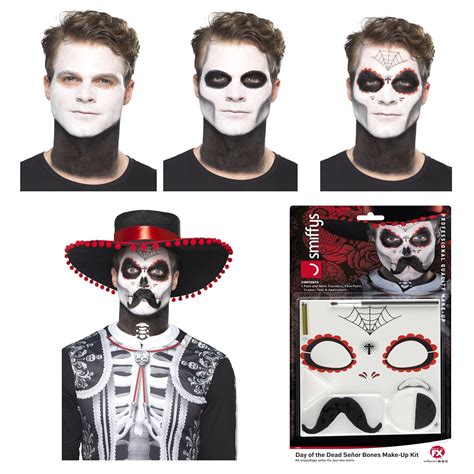 Mens Mexican Dia Los Muertos Day Of The Dead Skeleton Bones Makeup Sfx