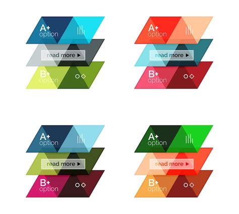 Conjunto De Vetores De Infográficos Geométricos Coloridos Vetor Premium