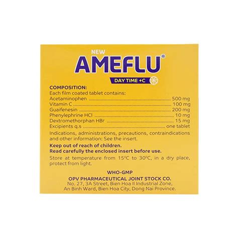 Thuốc Ameflu Daytime C điều Trị Cảm Lạnh Cảm Cúm 10 Vỉ X 10 Viên