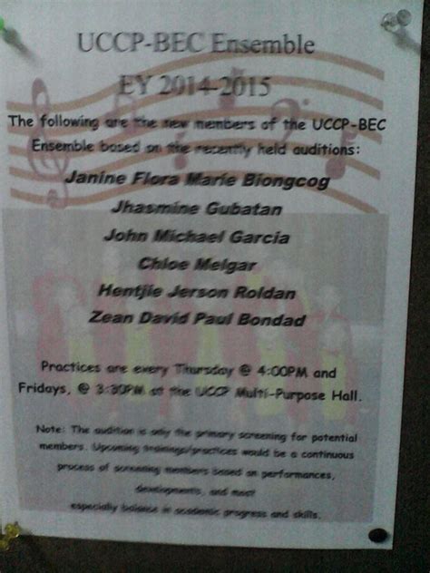 I Love Uccp Bec Glee Club Yeyyy New Members Welcome Facebook