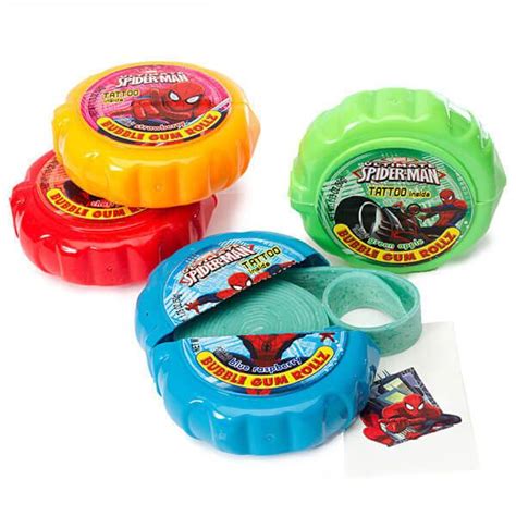 Spiderman Bubble Gum Rolls 12 Piece Box
