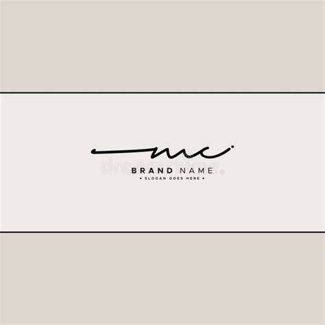 Mc Initial Letter Signature Logo Template Handwritten Vector Logo Template Stock Vector