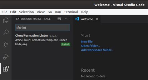 how to install the cfn lint cloudformation extension for microsoft