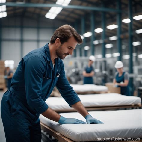 Factory Worker Assembling A Bed Stable Diffusion Online Factory Worker Assembling A Bed Stable Diffusion Online