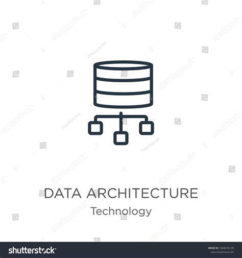 Data Architecture Icon Thin Linear Data Stock Vector Royalty Free Shutterstock