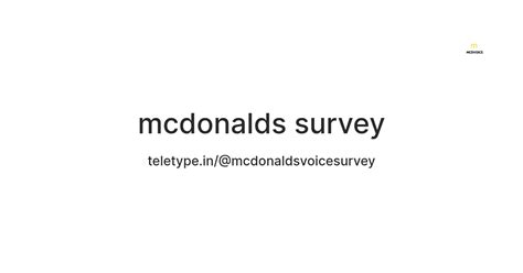 Mcdonalds Survey — Teletype