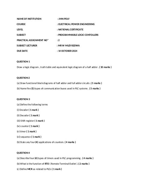 plc practical assignment 2 pdf