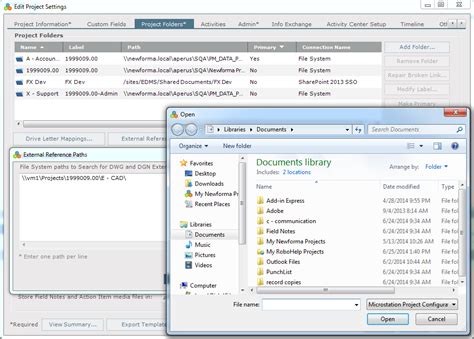 Resolve Reference File Paths For Dgn Files Newforma Project Center Help