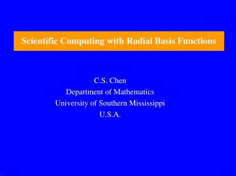 PPT Scientific Computing With Radial Basis Functions PowerPoint Presentation ID