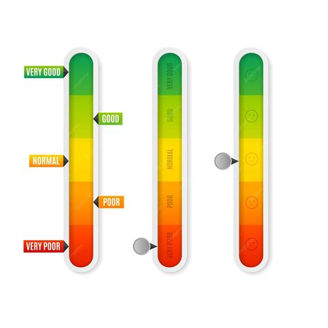 premium vector color vertical level indicator set isolated on a white