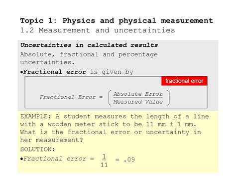 Topic 1: Physics and physical measurement 1 - ppt video online download