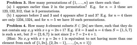 Solved For N Problem 3 How Many Permutations Of 1