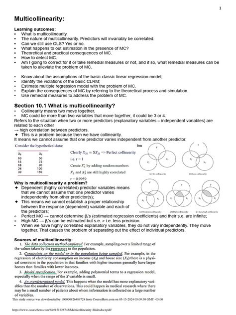 multicollinearity slides docx pdf pdf multicollinearity p value