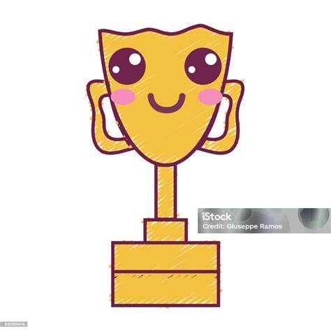 Kawaii Cute Happy Prize Cup Stock Illustration Download Image Now