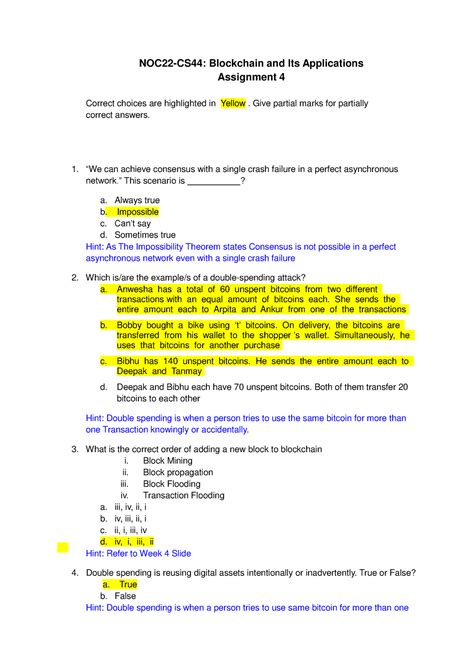 Assignment 4 Solution Noc22 Cs44 Blockchain And Its Appli Cat Ion S