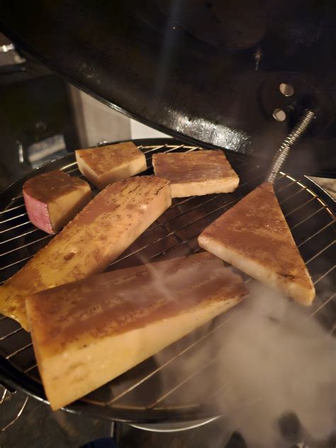 Halway Through Cold Smoking Cheese Top North Sea And Highlands Cheddar Middle 36m Aged Gouda