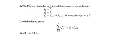 solved 5 the fibonacci numbers fr are defined recursively