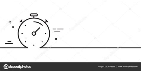 Timer Line Icon Time Management Sign Stopwatch Symbol Minimal Line Stock Vector By ©blankstock