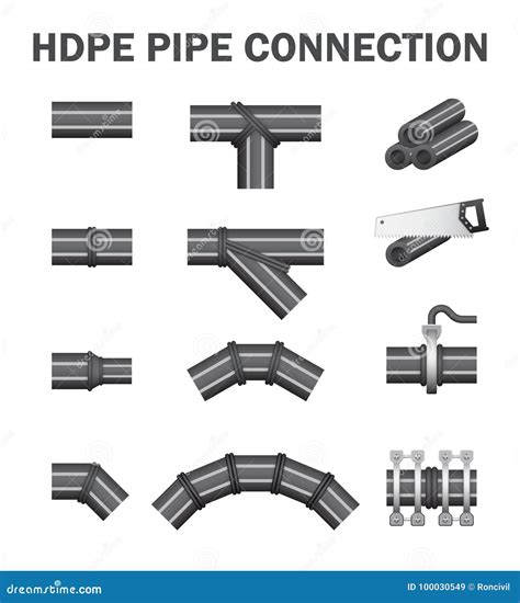 Hdpe Pipe Connect Stock Vector Illustration Of Fitting 100030549