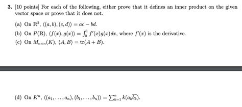 Solved Points For Each Of The Following Either Chegg Com