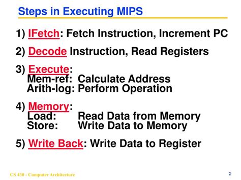 Ppt Cs 430 Computer Architecture Pipelined Execution Review