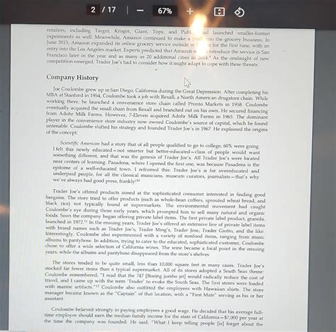 Solved The Trader Joe S Case Deals With Decision Making And Chegg Com