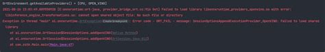 while openvino as execution provider with onnxruntime in java and