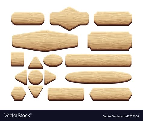 Wooden Game Ui Asset Gaming User Interface Vector Image