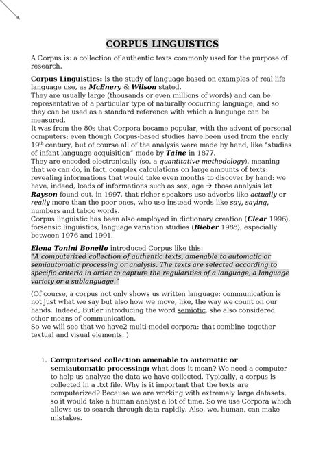 using corpora in discourse analysis docsity