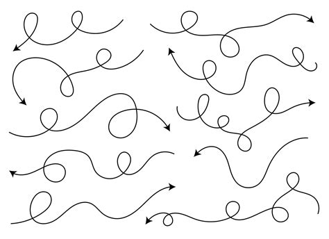 Hand Drawn Curved Arrow Shape Arrow Line Arrow Icon Set 22307869 Vector Art At Vecteezy
