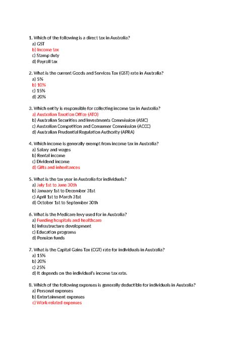 Tax Mcq Tutorial Work Which Of The Following Is A Direct Tax In