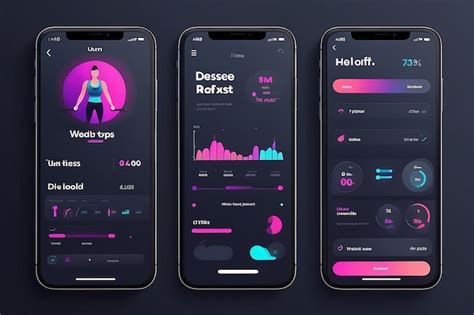 Fitness App Ui Ux Design Ui Design Concept With Web Elements Of Workout