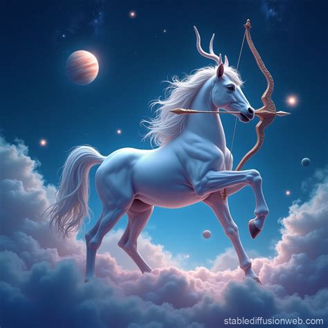 Centaur Under Starry Zodiac Night Sky Stable Diffusion Online
