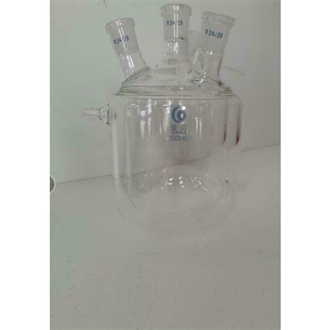 4 Necks Glass Jacketed Flask Reactor Vessel Double Layer 1000ml Ax Shopee Malaysia
