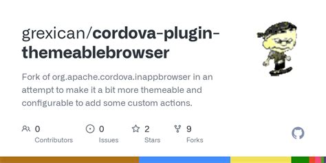 GitHub Grexican Cordova Plugin Themeablebrowser Fork Of Org Apache Cordova Inappbrowser In An
