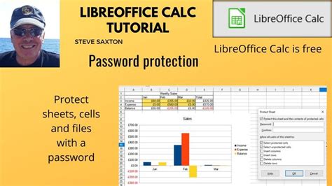password protect a sheet cells and file in libreoffice calc