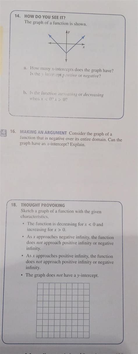 Solved 14 HOW DO YOU SEE IT The Graph Of A Function Is Chegg Com