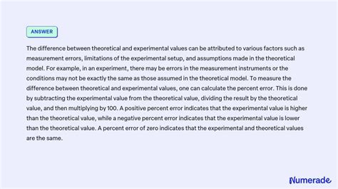 Solved Explain The Difference Between Theoretical And Experimental