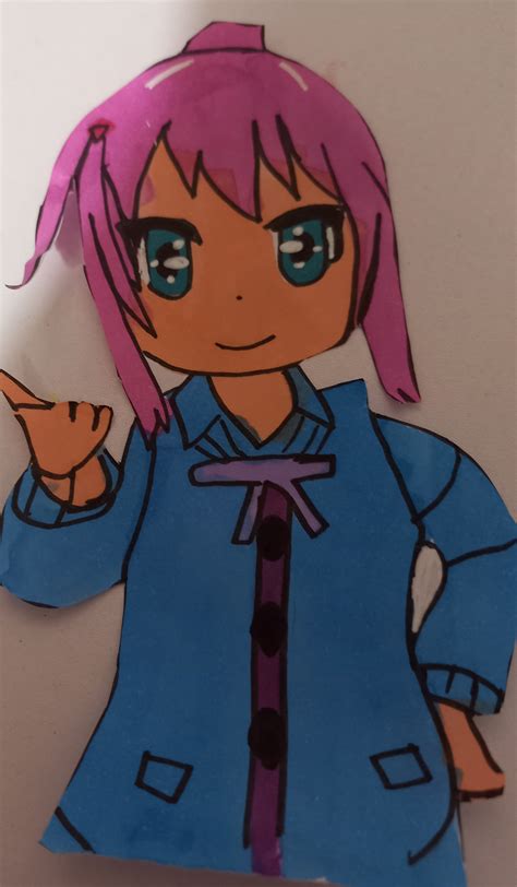 عکس ها و تصاویر نقاشی دختر کیوت با موهای صورتی باهوشک