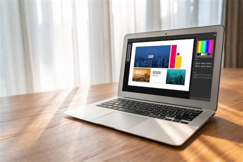 Software De Designer Gráfico Para Design Moderno De Página Da Web E Anúncios Comerciais Foto